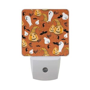 jstel halloween pumpkin night lights plug into wall decorative dusk to dawn,halloween ghost night light plug in,led nightlights for bedroom bathroom kitchen hallway stairs