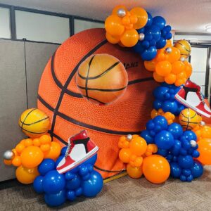 Basketball balloons sports party supplies basketball shoes balloon basketball snesker shoes balloon for men teen boys birthday party decoration