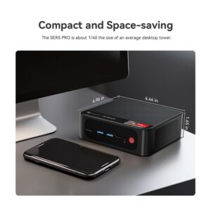 Beelink SER5 Mini PC, AMD Ryzen 7 5700U(8C/16T up to 4.3GHz),16GB DDR4 500GB NVME SSD WiFi 6/BT5.2/HDMI+Type-C+DP Triple Display Mini Office Business Gaming Computer