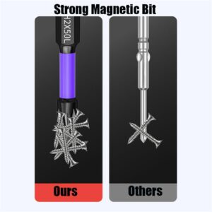 Upgraded High Hardness and Strong Magnetic Bit, D1 Anti-Slip and Shock-Proof Bits with Phillips Screwdriver Bits, Aneedtools Magnetic Bits, Magnetic Screwdriver Set (2Set)