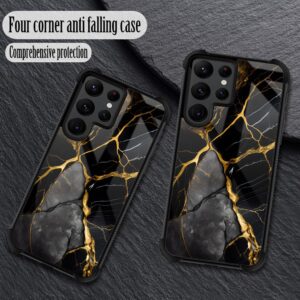 TnXee Case Compatible with Samsung Galaxy S23 Ultra,Black Gold Marble Galaxy S23 Ultra Cases for Boys,Shockproof Non-Slip Soft TPU Case Compatible with Samsung Galaxy S23 Ultra 6.8-inch