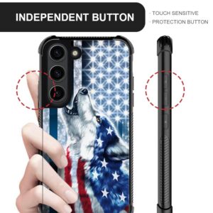 TnXee Case Compatible with Samsung Galaxy S23,Snow Wolf Flag Galaxy S23 Cases for Boys,Reinforce Four Corners Shockproof Non-Slip Soft TPU Case Compatible with Samsung Galaxy S23 6.1-inch