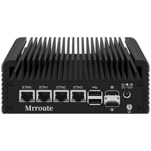 mrroute intel alder lake-n i3-n305 fanless mini pc with win 11 ddr5 no ram no ssd 4 lans 3 screens display 2x hdmi&dp&type-c pocket mini desktop computer