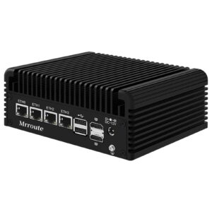 Mrroute Intel Alder Lake-N i3-N305 Fanless Mini PC with Win 11 DDR5 No RAM No SSD 4 Lans 3 Screens Display 2X HDMI&DP&Type-C Pocket Mini Desktop Computer