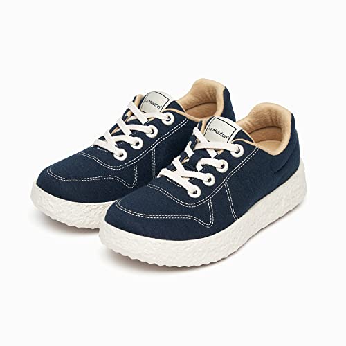 LE MOUTON Mate Merino Wool Comfortable Walking Shoes | Platform Shoes for Men and Women | Eco-Conscious Lightweight Walking Sneakers | Ladies Shoes Men's Fashion Sneakers Dark Navy