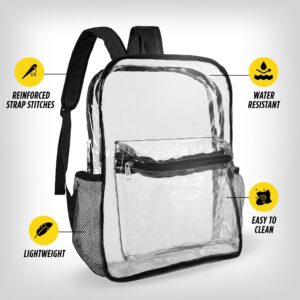 Guard Dog Security Clear Bag - Transparent Backpack for Sports Event and Concerts, 15 x 11 x 5 inches, Small