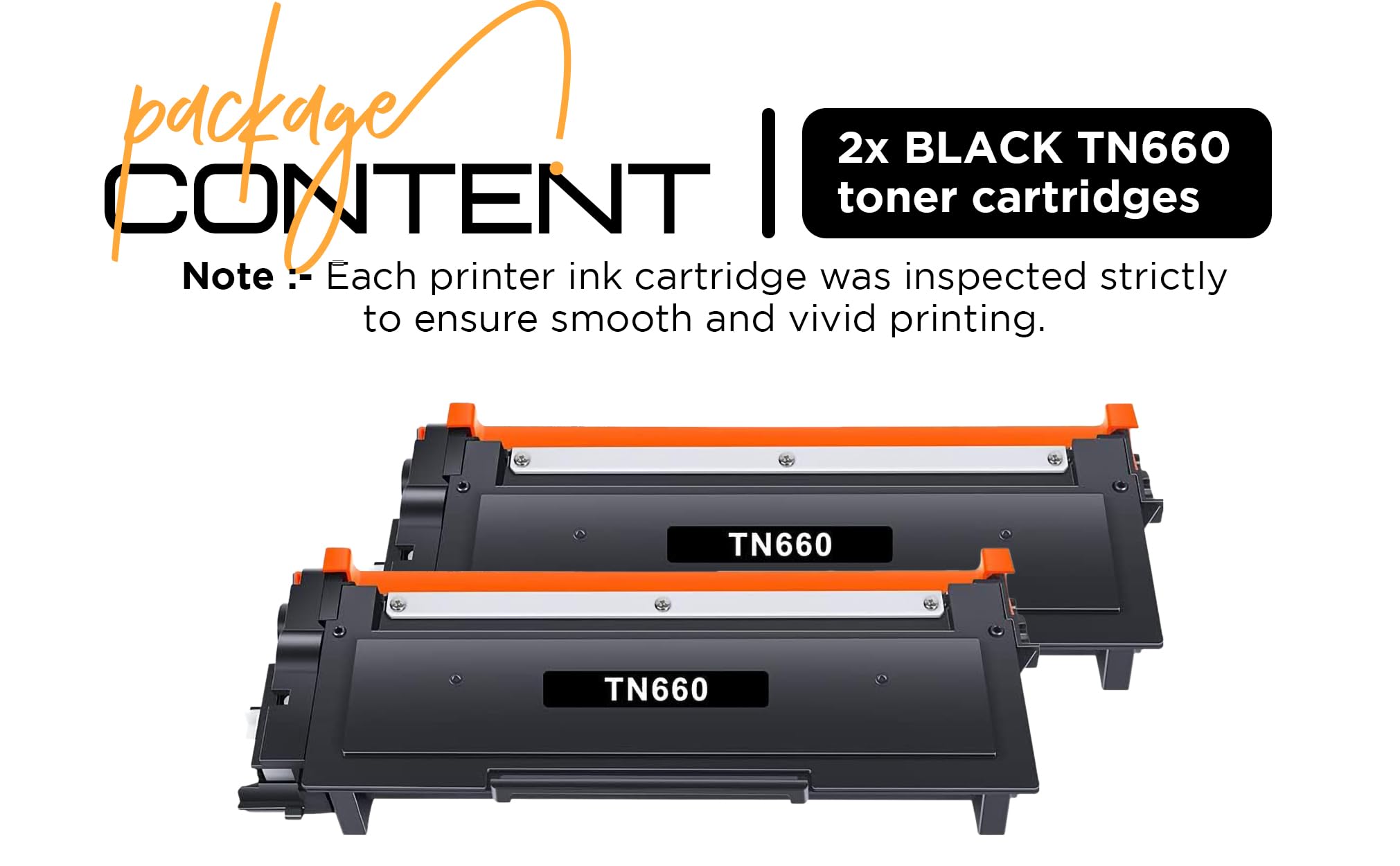 Smart Printink TN660 Toner Cartridge Replacement for Brother TN660 TN-660 TN 660 TN630 Compatible with HL-L2300D HL-L2380DW HL-L2320D DCP-L2540DW MFC-L2700DW MFC-L2685DW Printer (2 Black)