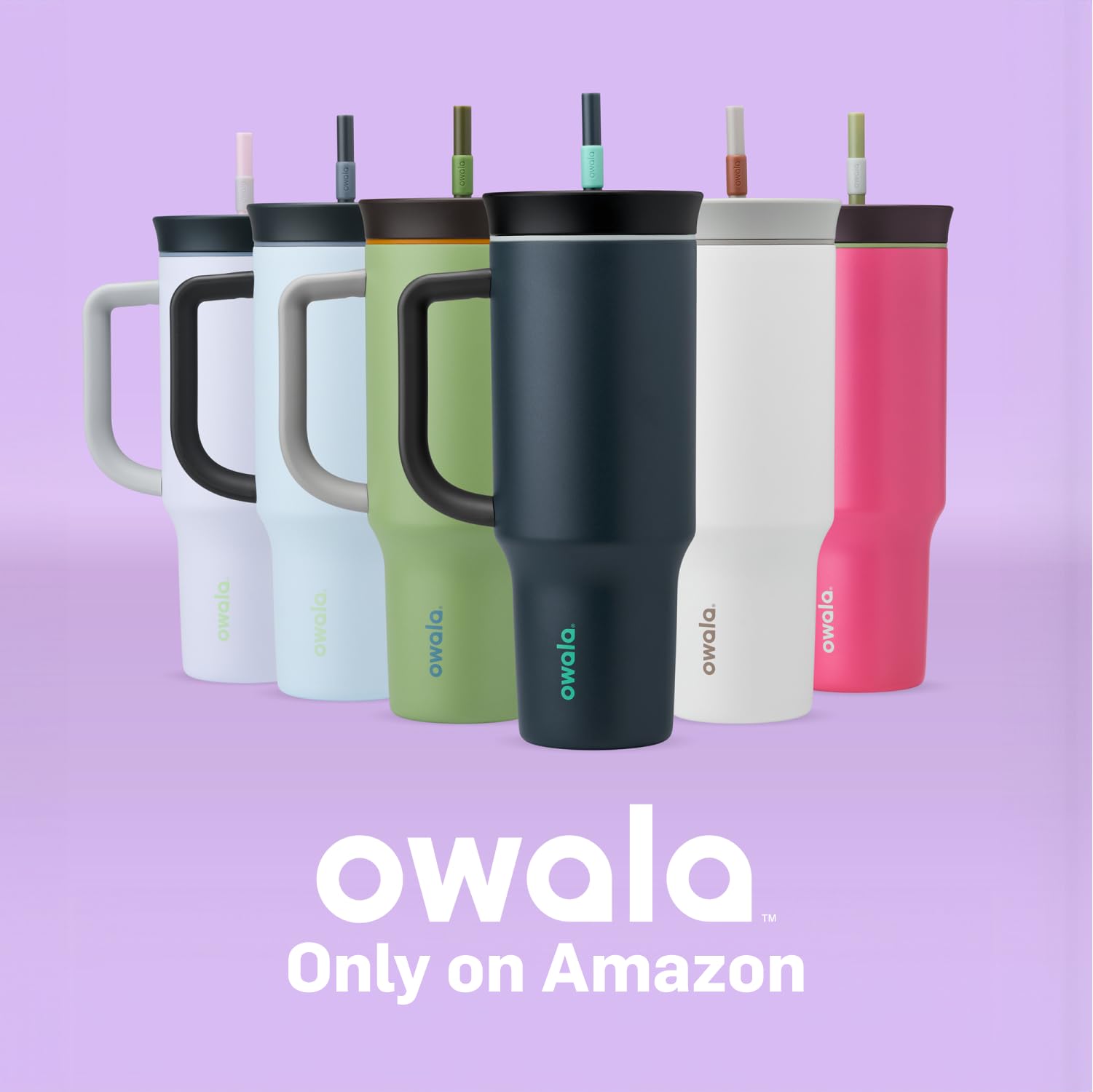 Owala Stainless Steel Triple Layer Insulated Travel Tumbler with Spill Resistant Lid, Straw, and Carry Handle, BPA Free, 40 oz, Gray (Iced Tea)