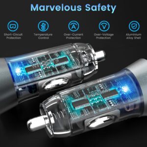 2-Pack 90W USB C Super Fast Car Charger, Dual-Port [PD/PPS 45W & QC 45W] Car Cigarette Lighter USB Charger Adaper for Samsung Galaxy S24 Ultra/S24+/S23 Ultra/S22+/S20,Note 20/10+,Tab S9/S8, iPhone 15…