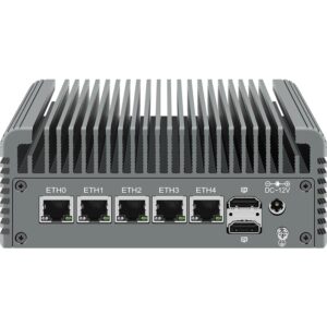 CWWK AlderLake-N100 5-Port Firewall Appliance with i226-V, DDR5 Slot, 2.5G RJ45 Network Port, 4K Display Outputs, M.2 NVMe Slots, SATA3.0, USB2.0, TPM Compatibility, Mini PC (N100-5L-16G/256G)