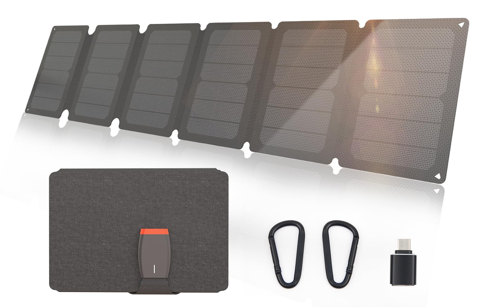 56W Portable Solar Panel with Type-C PD 3.0/QC 3.0 Fast Charging, IP67 Waterproof SunPower Folding Solar Panel for Camping Hiking Backpacking Fishing