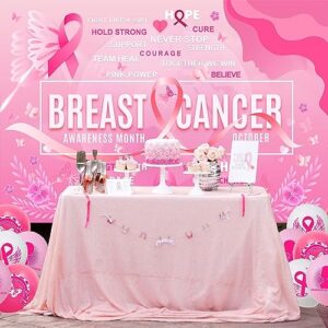 Breast Cancer Awareness Party Banner, Backdrop 7x5 Breast Cancer Awareness Background Breast Cancer Awareness Themed Backdrops for Breast Cancer Awareness Party Supplies Background Birthday