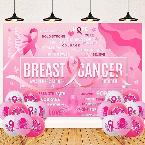 Breast Cancer Awareness Party Banner, Backdrop 7x5 Breast Cancer Awareness Background Breast Cancer Awareness Themed Backdrops for Breast Cancer Awareness Party Supplies Background Birthday