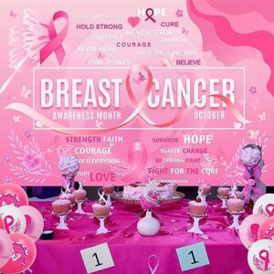 Breast Cancer Awareness Party Banner, Backdrop 7x5 Breast Cancer Awareness Background Breast Cancer Awareness Themed Backdrops for Breast Cancer Awareness Party Supplies Background Birthday