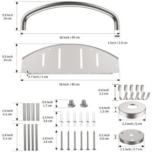 Satin Brushed Nickel Shower Grab Bar w/Storage Shelf 18 Inch, Zepolu Stainless Steel 2-in-1 Shampoo Shelf Grab Bar, Wall Mount Safety Balance Bar for Bathroom Support Handrail Assist Handle for Senior