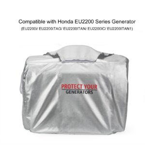 Gleegi Generator Cover for Honda Generator EU2200i EU2200ic EU2000i EU2000ic Companion for Honda Power Equipment Polyester Fabric Weatherproof Outdoor Generator accessories