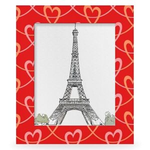 cfpolar Red Heart Wooden Picture Frames, 8x10 Photo Frames for Tabletop Desk Display Home Office Bedroom Living Room Decor, Ideal Gift to Family Friends