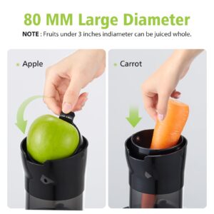 cold press juicer, aobosi slow masticating juicer w/ 80mm large feed chute