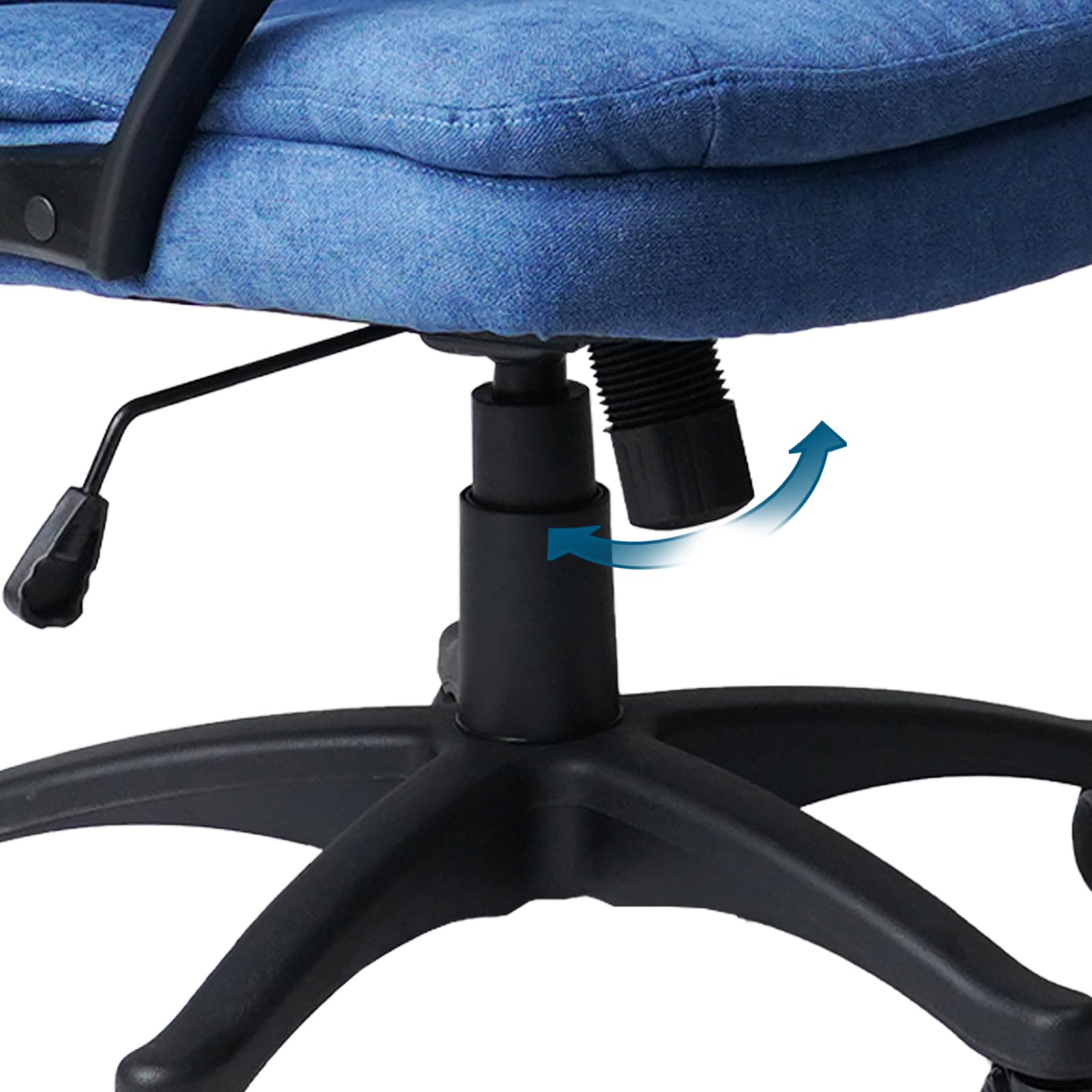 CLATINA Ergonomic Executive Cloth Office Chair with Upholstered Swivel Adjustable Height Thick Padding Headrest and Armrest for Home Office (Blue)