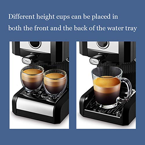 ROLTIN Coffee Machine Espresso Coffee Machine Maker 20 Bar, Capuccino, Frothing Milk Foam, 1250W,Steam Nozzle Capacity 0.97L Removable Drip Tray Compatible with Preparing Drinks