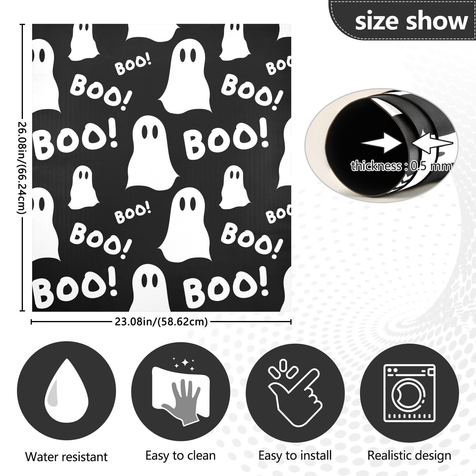 Halloween Boo Ghosts Dishwasher Magnet Cover Decorative Magnetic Sticker Refrigerator Panel Door Decal for Kitchen Home Cabinet 23" W * 26" H