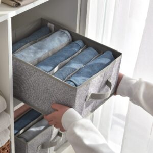 GRANNY SAYS Bundle of 2-Pack Storage Baskets with Metal Frame & 2-Pack Clothes Organizer