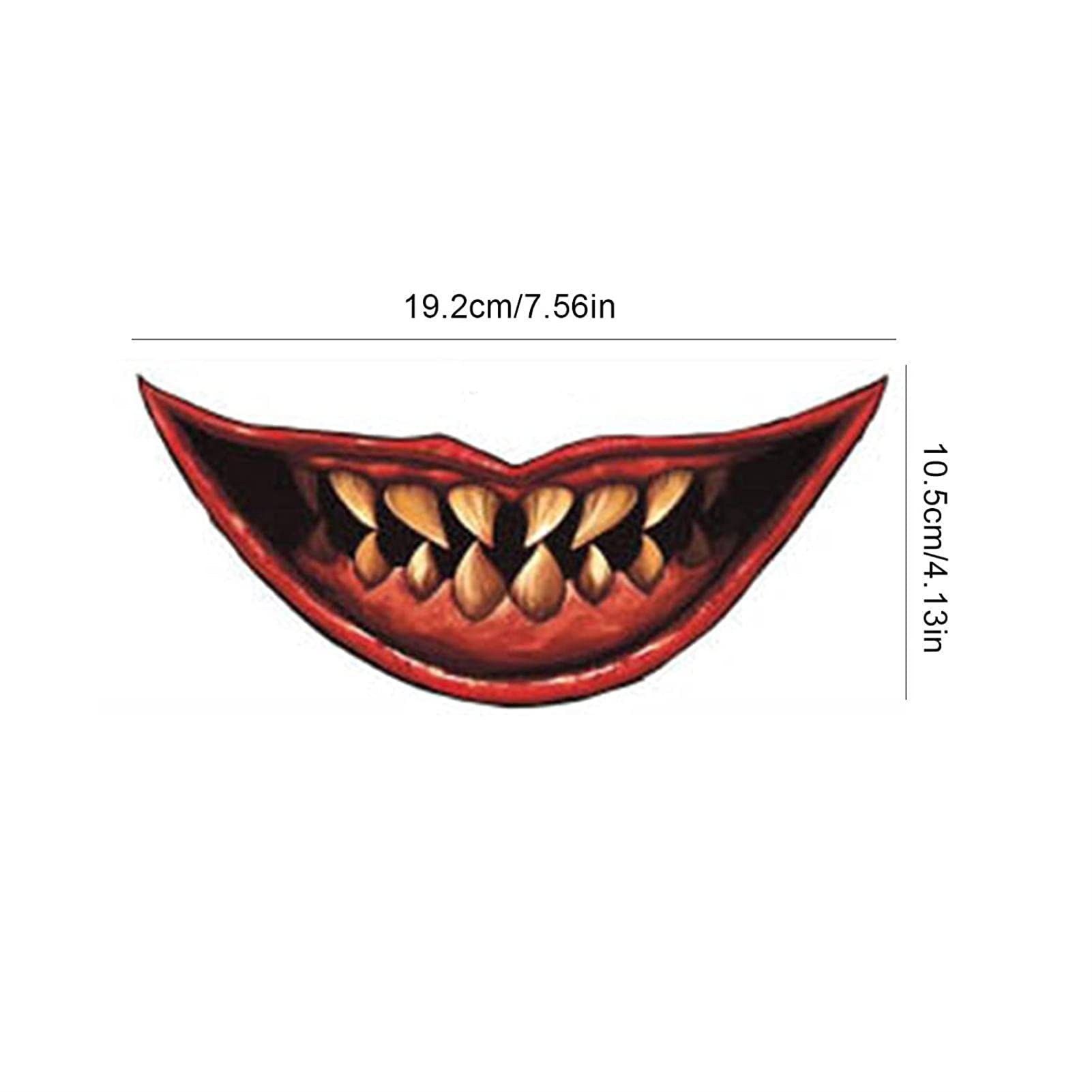 Halloween Prank Makeup Temporary Tattoo, Halloween Role Play Decorative Big Mouth Face Tattoo Decal Kit, Halloween Cosplay Party DIY Decorations (A SET)