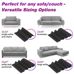 HomeProtect Couch Cushion Support Extra Deep Sagging Sofa Cushion Support [22" x57-67] Under Cushion Support Insert Replacement for Sagging Seat Firm Insert Boards for Saggy Couches Couch Accessories