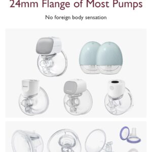 Momcozy Flange Insert 19mm Compatible with 24mm Flange/Shield of Most Pumps, Insert for Breast Pump Replacement Accessories, 4PCS 19mm