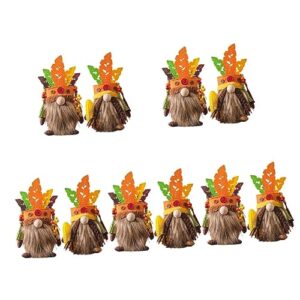 zerodeko 10 pcs dwarf chief ornaments holiday dwarf decor thanksgiving gnome harvest fall home dwarf decor fall table decor gnomes figurine household foam elder low table