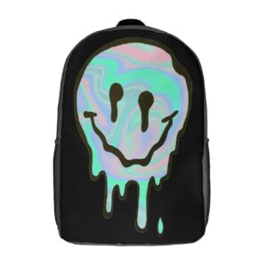 melting face travel backpack casual 17 inch large daypack shoulder bag with adjustable shoulder straps