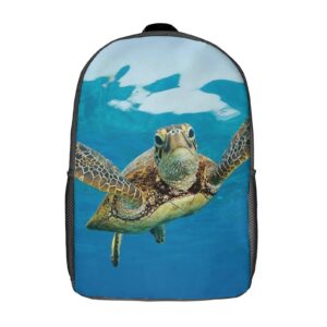 sea turtle travel backpack casual 17 inch large daypack shoulder bag with adjustable shoulder straps