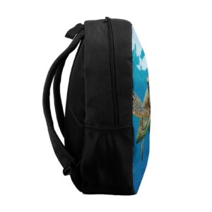 Sea Turtle Travel Backpack Casual 17 Inch Large Daypack Shoulder Bag with Adjustable Shoulder Straps