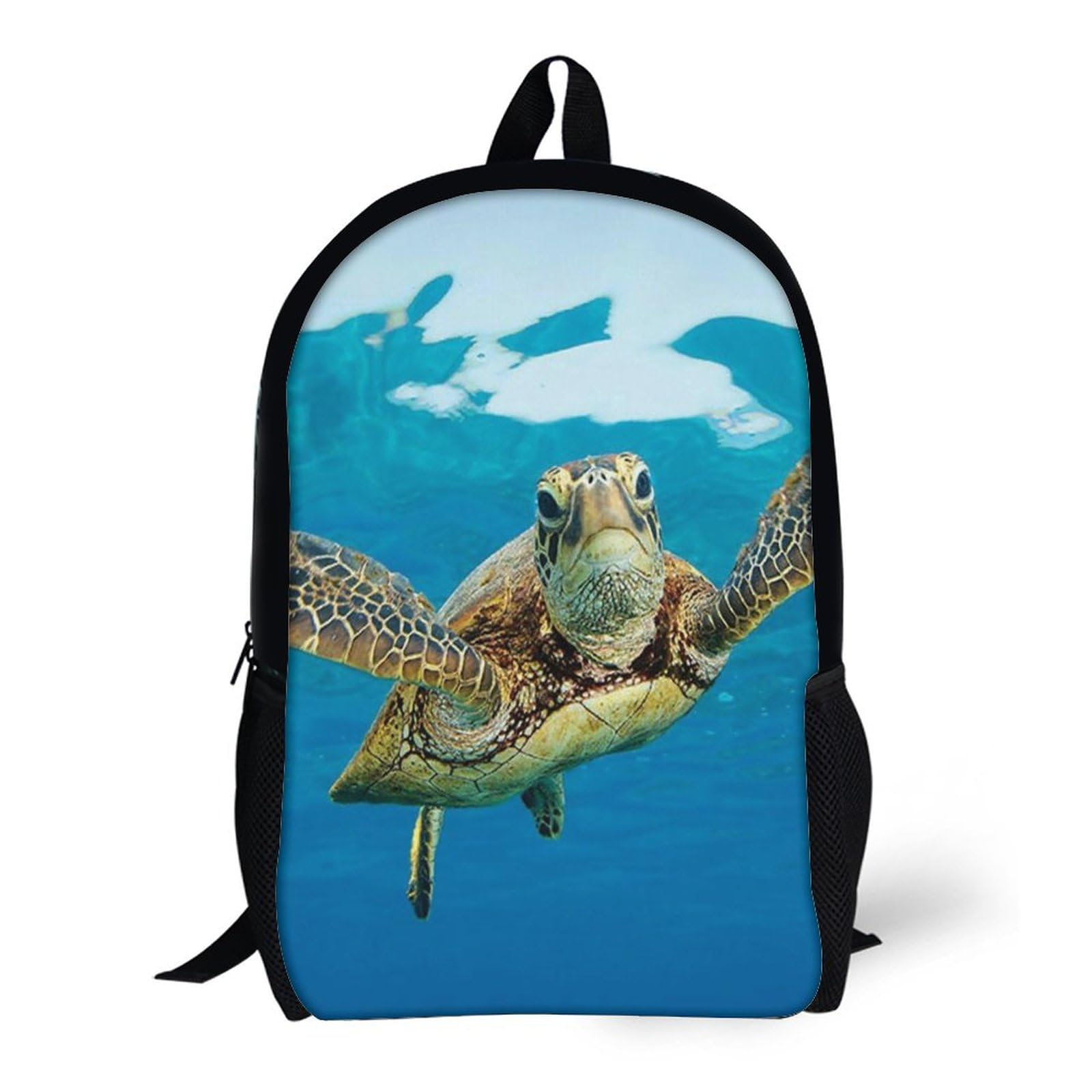 Sea Turtle Travel Backpack Casual 17 Inch Large Daypack Shoulder Bag with Adjustable Shoulder Straps