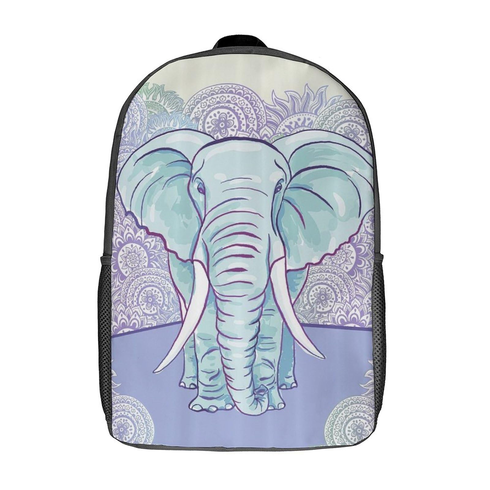 Watercolor Elephant Travel Backpack Casual 17 Inch Large Daypack Shoulder Bag with Adjustable Shoulder Straps