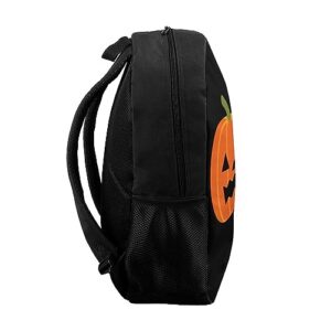 Halloween Pumpkin Travel Backpack Casual 17 Inch Large Daypack Shoulder Bag with Adjustable Shoulder Straps