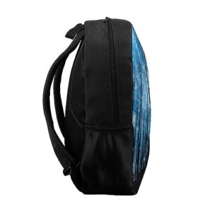 Psychedelic Starry Night Forest Travel Backpack Casual 17 Inch Large Daypack Shoulder Bag with Adjustable Shoulder Straps