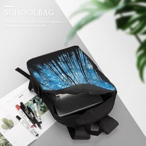 Psychedelic Starry Night Forest Travel Backpack Casual 17 Inch Large Daypack Shoulder Bag with Adjustable Shoulder Straps