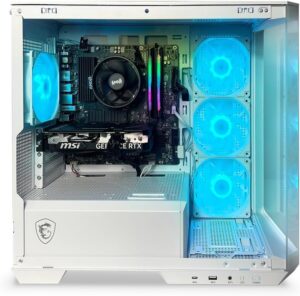 nsx gaming prowhite pc gamer ryzen 7 5700x, 16 gb (2x 8gb ram), 1 tb ssd, rtx 3060 ventus 2x 12gb oc, windows 11 home, peripherals includes & 1 year warranty