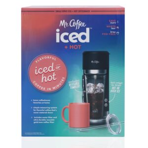 Mr. Coffee Iced Coffee Maker, Single Serve Hot and Cold Coffee Maker with 22 ounce Reusable Tumbler, Filter and Wholesalehome Cloth