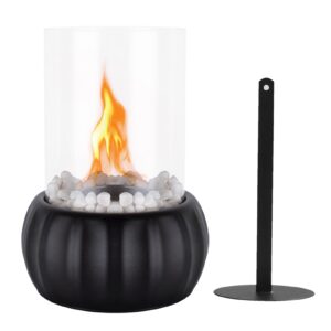 Indoor/Outdoor Portable Pumpkin Tabletop Fire Pit Fireplace - Ethanol Ventless Mini Fireplace Long Time Burning Smokeless Odorless(Black)