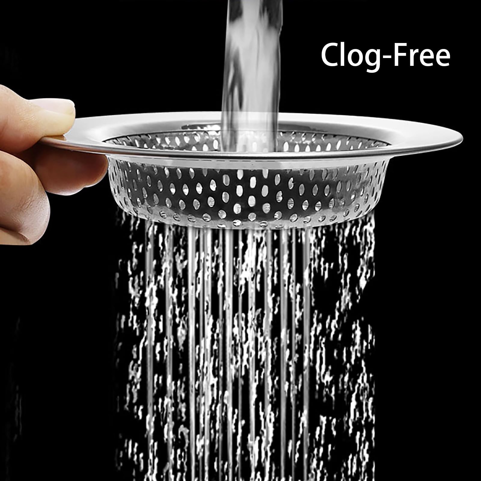 Buumook 3 Pack - Kitchen Sink Drain Strainer and Stopper Set for Most Sinks, Clog-Free Basket with Stainless Steel Body, Rubber