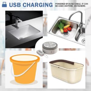 Portable Washing Machine,USB Powered 3 Timing Modes Mini Turbo Washing Machine and Dishwasher, Suitable for Travel,Business Trip,Home,Fruit Cleaning and Dish Washing (Orange)