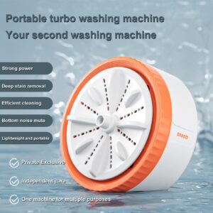 Portable Washing Machine,USB Powered 3 Timing Modes Mini Turbo Washing Machine and Dishwasher, Suitable for Travel,Business Trip,Home,Fruit Cleaning and Dish Washing (Orange)