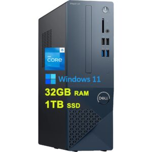 dell inspiron 3020s small business desktop computer 13th generation intel 10-core i5-13400 processor (beats i7-11700) 32gb ram 1tb ssd intel uhd graphics 730 hdmi displayport bluetooth win11 black