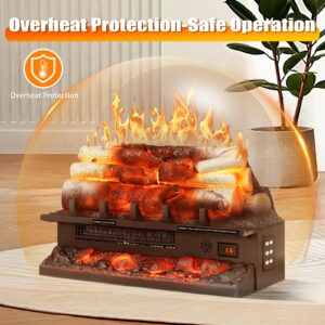 Antarctic Star 21 Inch Electric Fireplace Log Heater Remote Control Real Flame Effect Ember Bed, Overheated Protection, Adjustable Brightness, Speed, Temp and Sound Effect, Indoor Use 750W/1500W…