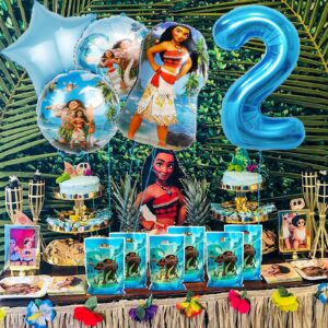 5PCS Moana Foil Balloons, Moana Party Supplies 2th Birthday Balloons, Birthday Party Baby Shower Party Decorations (2th)