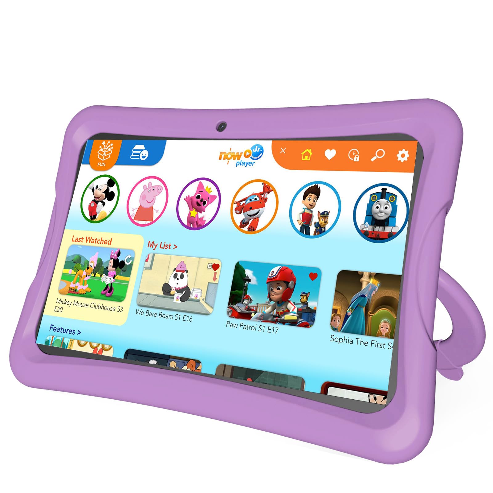 NOBKLEN Kids Tablet 10 Inch, Android 13, 4GB+64GB, 8-Core CPU, WiFi 6, 12H Battery Life, Parental Control, 1280 * 800 HD Display, Dual Cameras, Shockproof Case, Pre-Installed Educational Apps