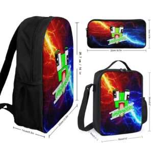 MMsekt Daily Game Fans Backpack Travel Backpacks With Lunch Bag Pencil Bag Set 3 pcs Set Cartoon Backpack 1