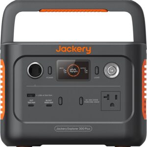 Jackery Explorer 300 Plus Portable Power Station, 288Wh Backup LiFePO4 Battery, 300W AC Outlet, 3.75 KG Solar Generator for RV, Outdoors, Camping, Traveling, and Emergencies (Solar Panel Optional)